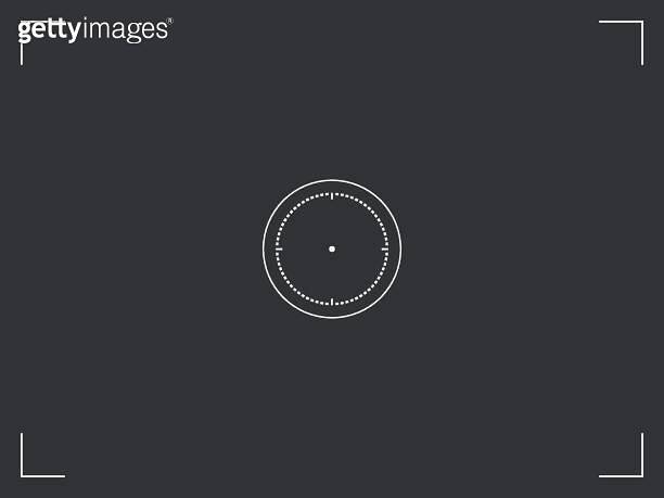 Video recording zoom screen. Photo camera frame viewfinder. Round ...
