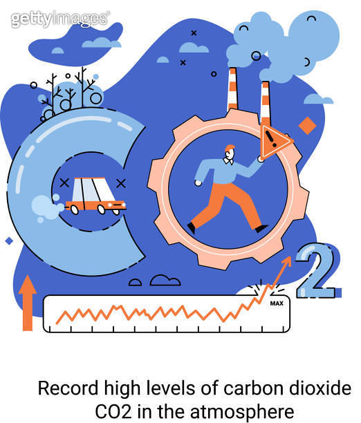 Record high levels of carbon dioxide CO2 in atmosphere. Causes of ...