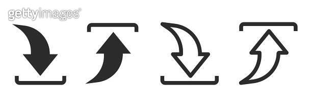Download upload arrow button vector simple pictogram, minimum maximum ...