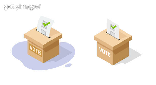 Vote election box icon 3d isometric vector graphic illustration, ballot ...