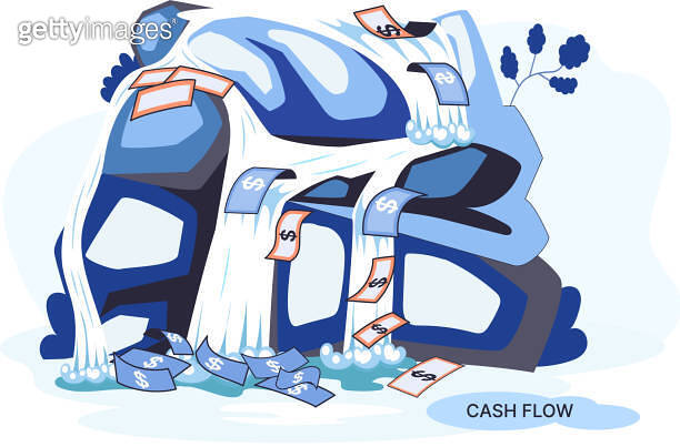 Investments, income and profit increase, cash flow concept. Waterfall ...