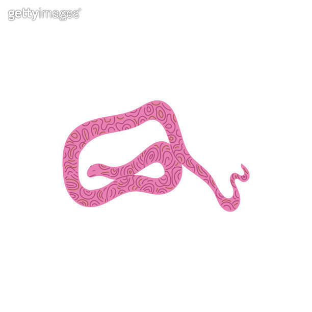 Pink spotty snake, vector cartoon exotic pet reptile, crawling viper ...