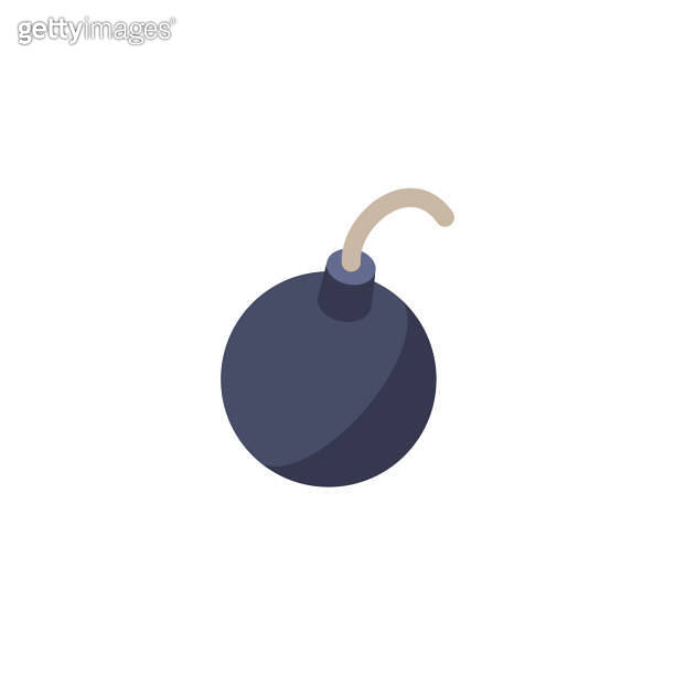 Bomb with fuse, cartoon flat vector illustration isolated on white ...