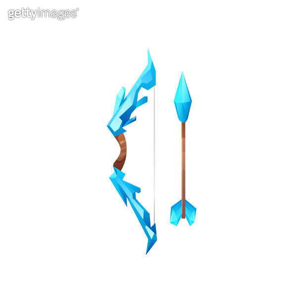 Blue crystal bow and arrow flat style, vector illustration 이미지 ...