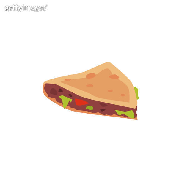 The classic Quesadilla cartoon vector illustration, traditional Mexican ...