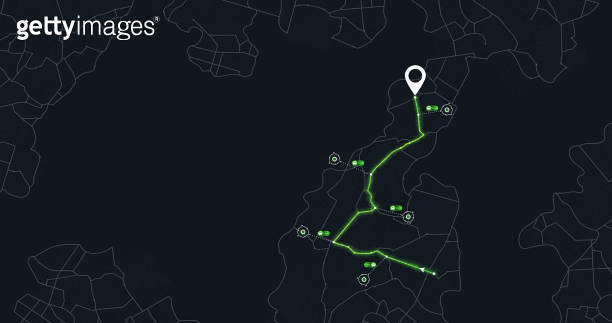 Map mobile app planning travel data on distance. Huge map. City map ...