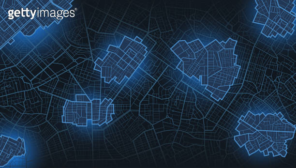 Modern Abstract Map Design: A visually stunning composition of colorful ...