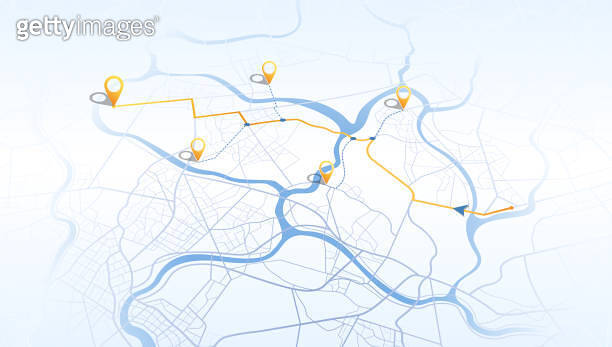 Abstract isometric location tracks dashboard. Gps map infographic ...