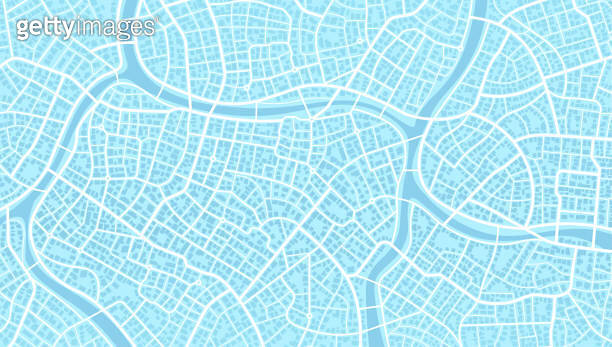 Abstract background area, map, city street. City top view, streets and ...