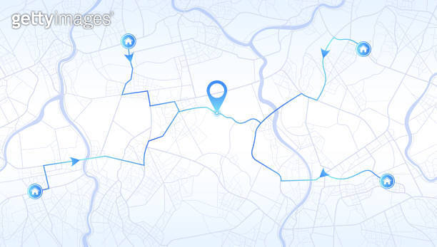 Abstract isometric location tracks dashboard. Gps map infographic ...