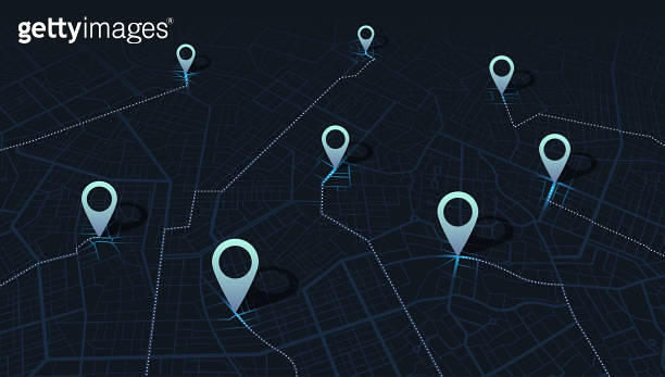 Multiple destinations, points Vector, iIsometric modern abstract map ...