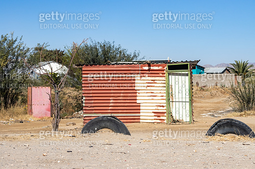 Shack at Katutura Township near Windhoek at Khomas Region, Namibia ...