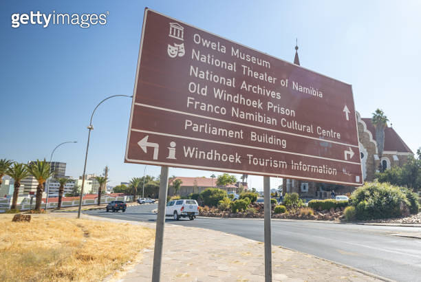 Sign to Windhoek Tourist Information in Khomas Region, Namibia 이미지 ...