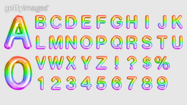 Rainbow Balloon Letters And Numbers 이미지 (1749011395) - 게티이미지뱅크