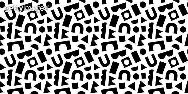 Fun black and white doodle seamless pattern 이미지 (1496169657) - 게티이미지뱅크