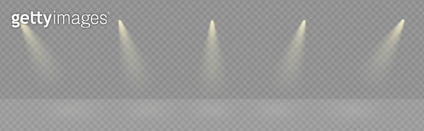 Spotlight illuminated stage background. White rays of floodlight, ies ...