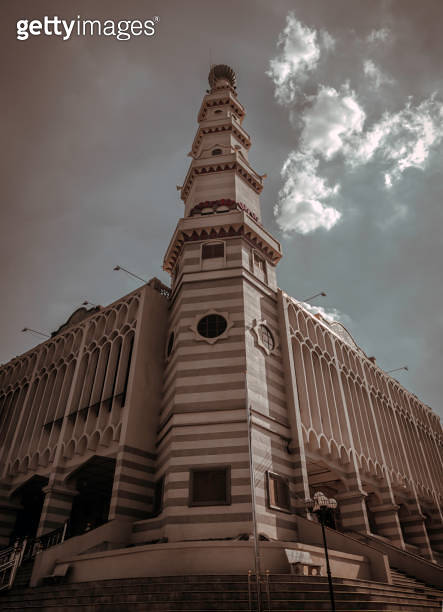 Architecture Design View of Al Alawi Mosque with Tower at Afternoon ...