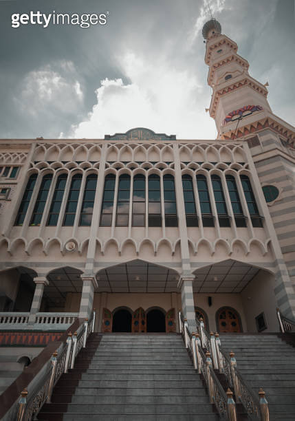 Architecture Design View of Al Alawi Mosque with Tower at Afternoon ...