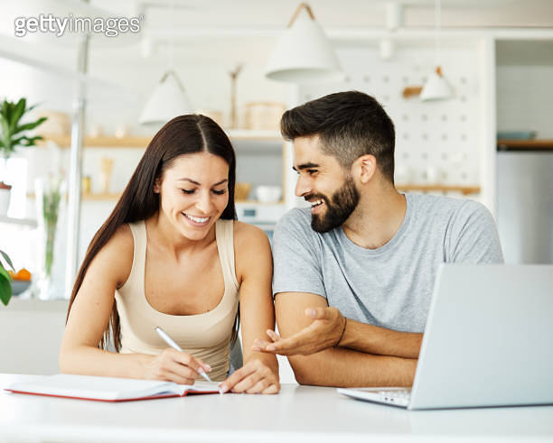 Laptop Woman Man Couple Computer Indoor Technology Young Together