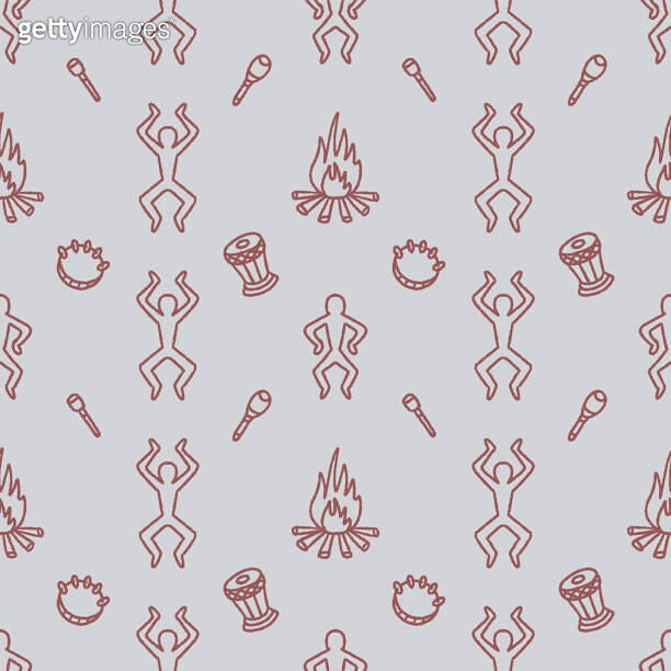 Abstract cultural dance hand drawn repeat printable seamless pattern ...