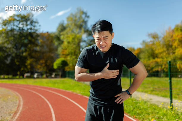 Heart attack while running and doing fitness and active exercise in ...