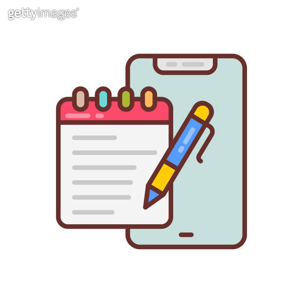 Note Taking App icon in vector. Logotype (1486811984) - 게티이미지뱅크