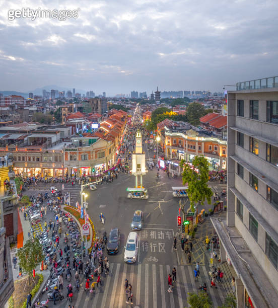 Aerial photography of the Bell Tower Scenic Area in Licheng District ...