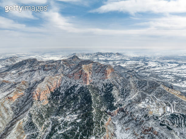 Aerial photography of Shizhu Mountain Scenic Area, Zanhuang County ...