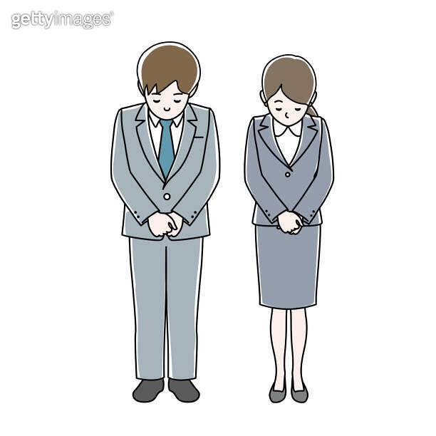 Apology, men and women in suits to bow,Vector Illustration (1536345673 ...