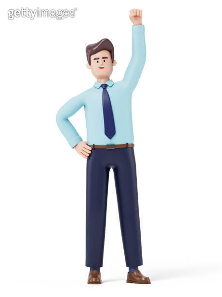 A 3D cartoon character raising his a hand 이미지 (1628444748) - 게티이미지뱅크