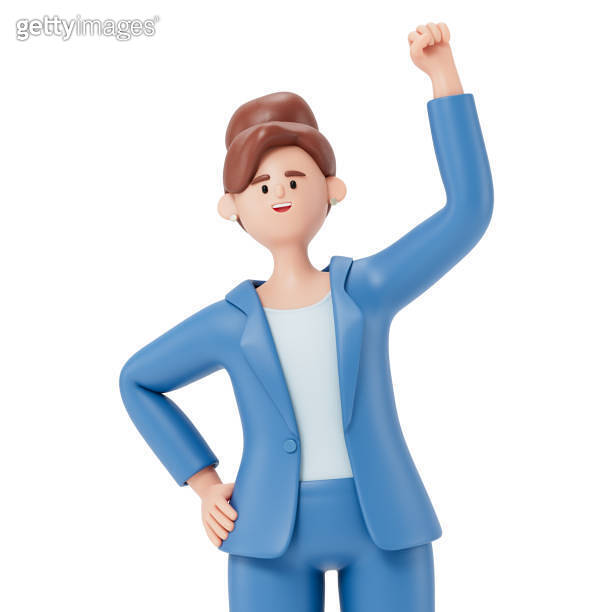 A 3D cartoon character raising his a hand (1628502507) 일러스트, 무료 일러스트 ...
