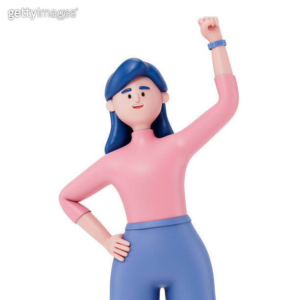 A 3D cartoon character raising his a hand 이미지 (1628502578) - 게티이미지뱅크