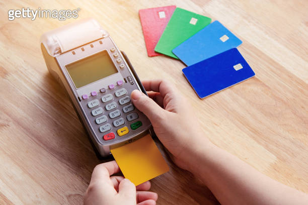 Credit card payment with EDC machine or credit card terminal ...