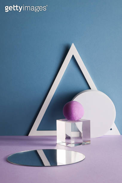 dimensional compositions of geometric shapes concept. transparent cube ...