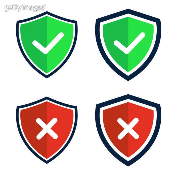 Confirm and Rejection icon set. Vector stock illustration. (1628887107 ...