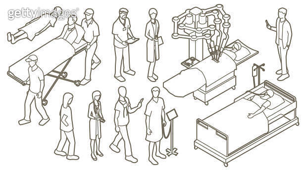Healthcare people outlines 이미지 (1458247982) - 게티이미지뱅크
