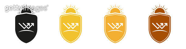 Shield for Block Ultraviolet Rays Label. Sunscreen, SPF Symbol ...