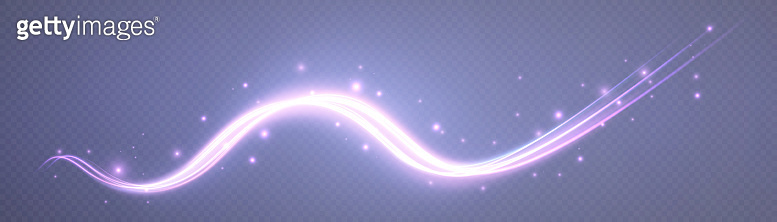 Flickering blue neon light swirl effect. Curve line light effect for ...