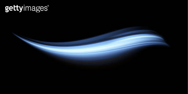 Light trail blue curved light line. Element for your design ...