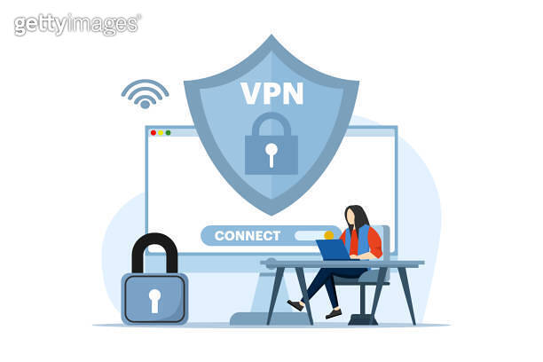 Virtual Private Network Concept. People Use VPN Technology System to Protect their Personal Data ...