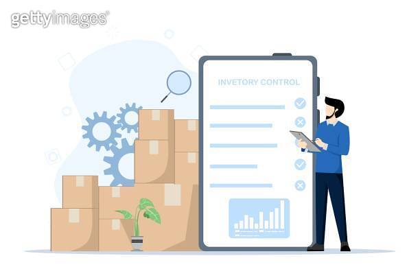 inventory control concept. Warehouse management, managing incoming and ...