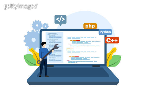 Web development concept. programming language. css, html, it, ui ...