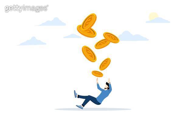 cost and expense problem concept, financial mistake lose money ...