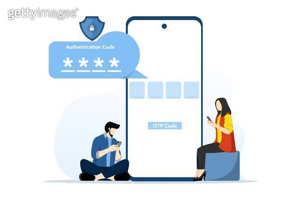 Verification pin code concept. authentication code for the site. security code message ...
