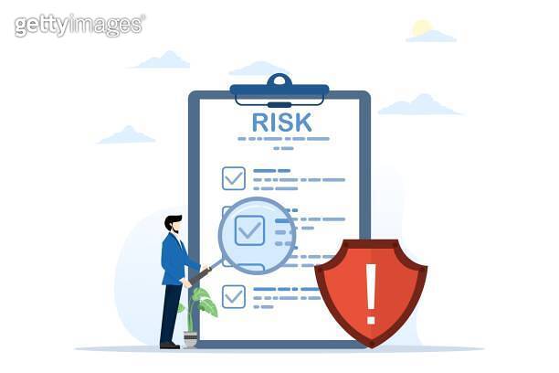 Risk Management Concept. Risk control with shield symbol. Procedure ...