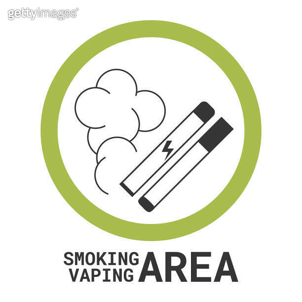 Smoking and vaping area sign, vector icon 이미지 (1821248053) - 게티이미지뱅크