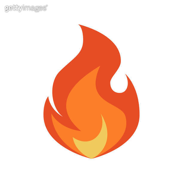 Fire icon, simple emoji in flat style 이미지 (1511286920) - 게티이미지뱅크