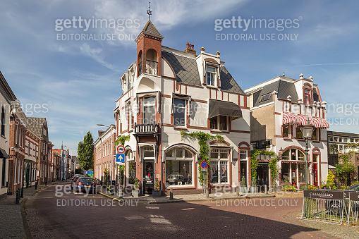 Monumental buildings on the town square in the center of the Dutch city ...