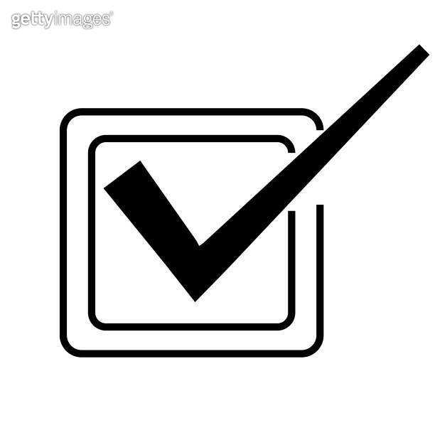 check list icon or tick mark to choose correct with box line black ...