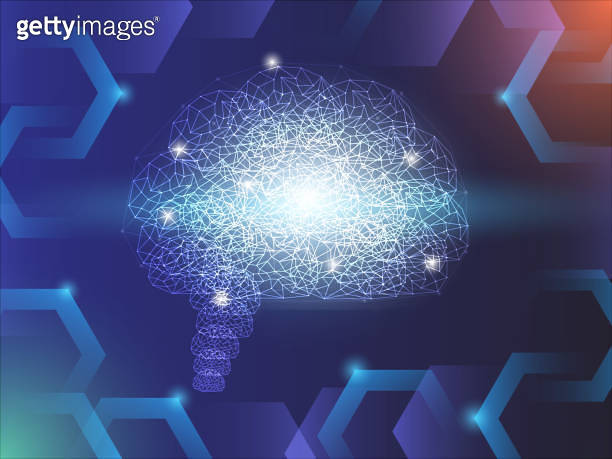 Technology artificial intelligence AI brain digital data concept. Abstract futuristic technology ...